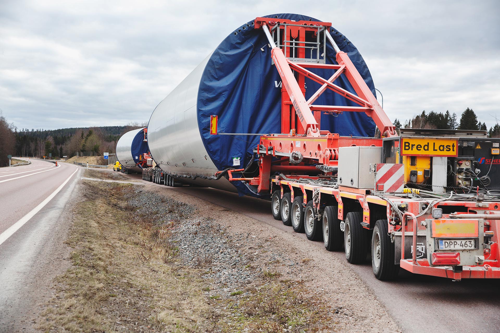 Torntransporter till Vindpark Älgkullen - SR Energy